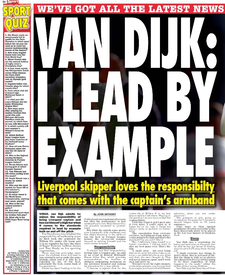 VAN DIJK: I LEAD BY EXAMPLE - PressReader