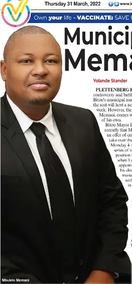 Municipal musical chairs: Memani back in Bitou - PressReader