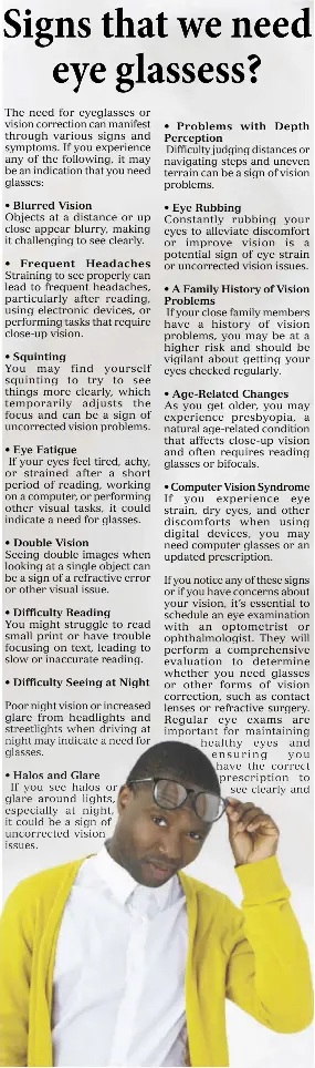 Signs that we need eye glassess? - PressReader