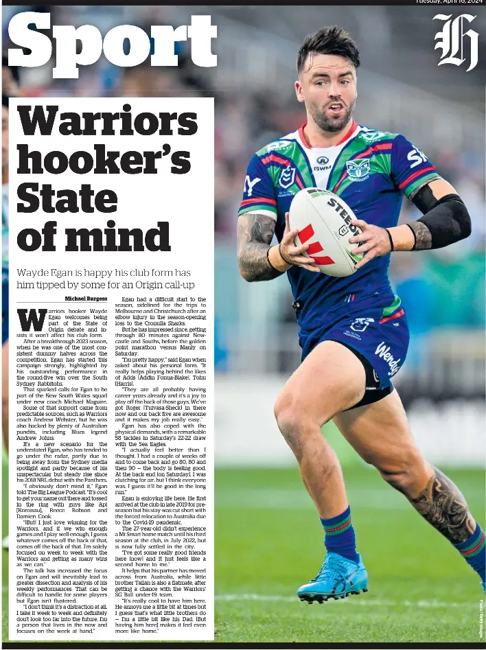Warriors hooker’s State of mind - PressReader