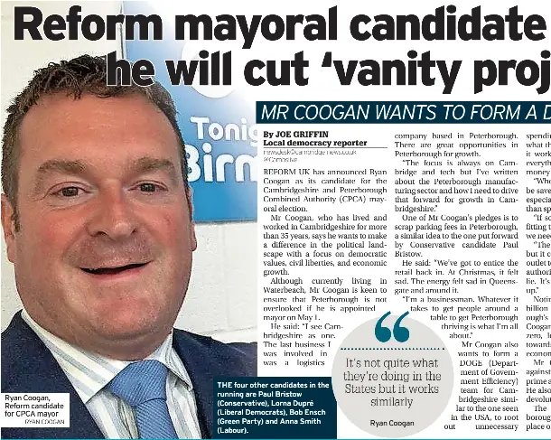 Reform mayoral candidate says he will cut ‘vanity projects’ - PressReader