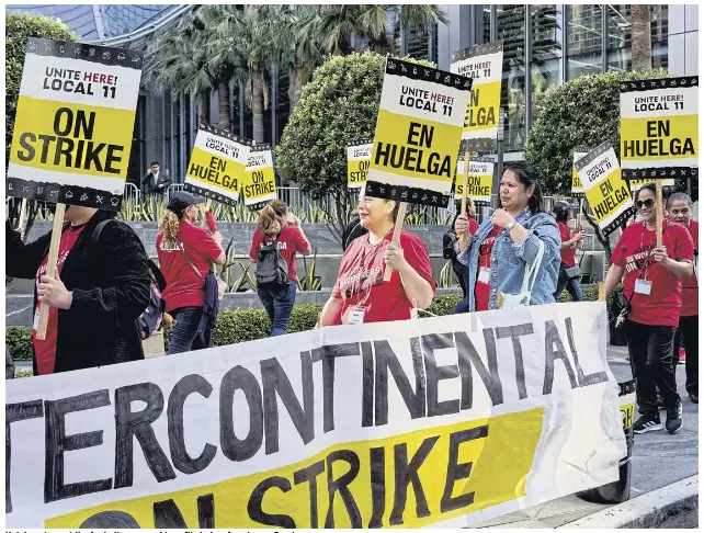 LA hotel staffers strike for more pay, benefits - PressReader