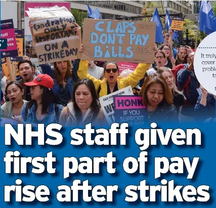 NHS staff given first part of pay rise after strikes - PressReader