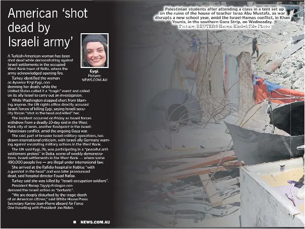 American ‘shot dead by Israeli army’ - PressReader