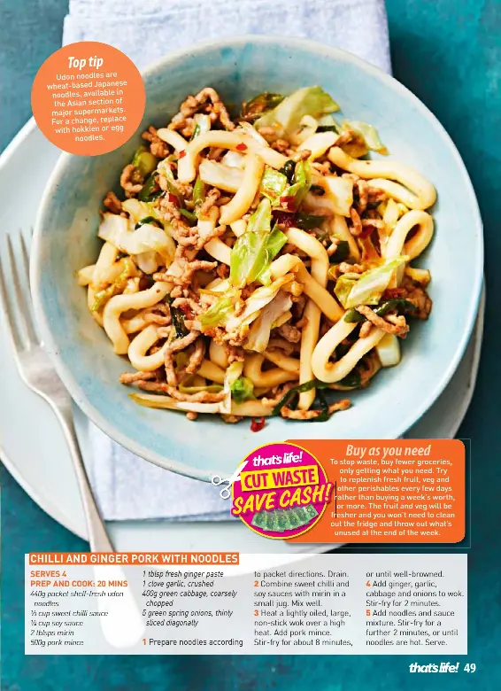 CHILLI AND GINGER PORK WITH NOODLES - PressReader
