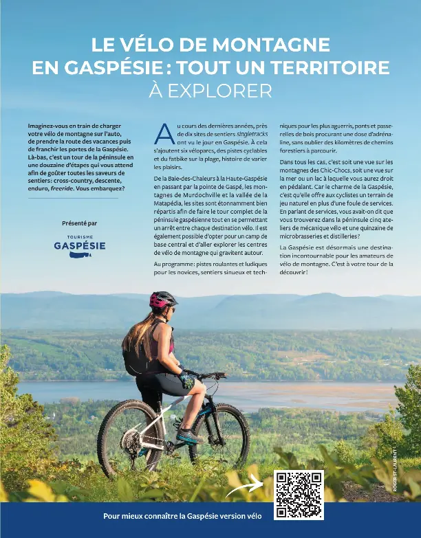 LE VÉLO DE MONTAGNE EN GASPÉSIE : TOUT UN TERRITOIRE À EXPLORER - PressReader