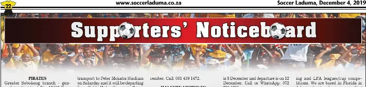 Supporters' Notice board - PressReader