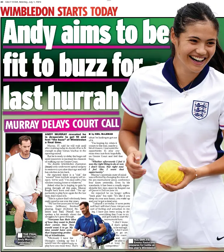 Andy aims to be fit to buzz for last hurrah - PressReader