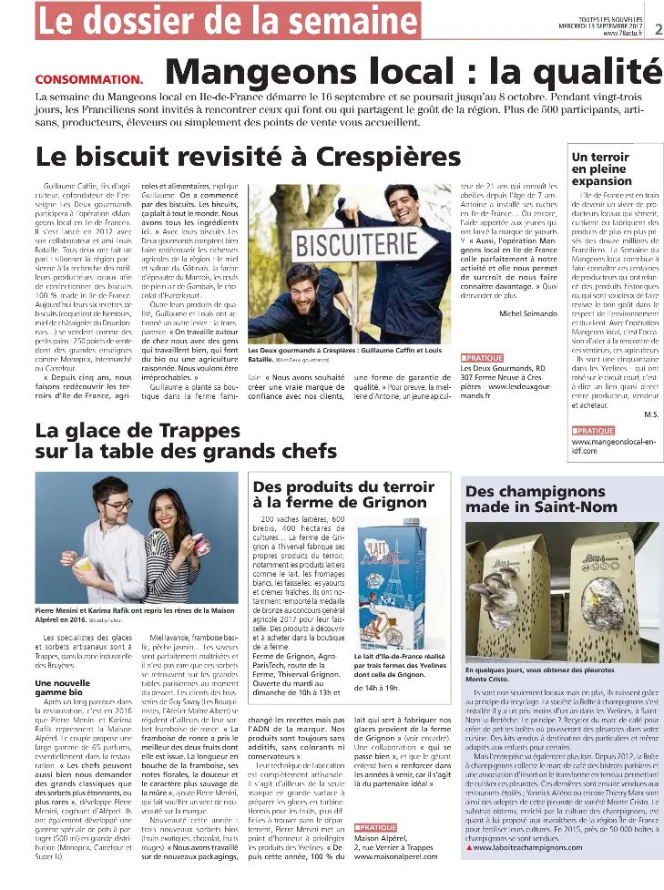 Mangeons local : la qualité Le biscuit revisité à Crespières - PressReader