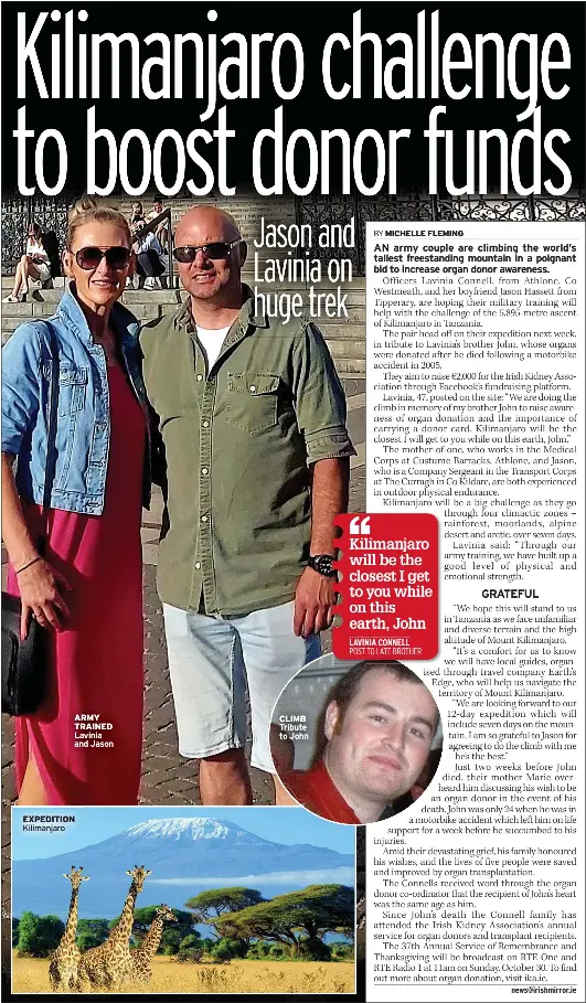 Kilimanjar­o challenge to boost donor funds - PressReader