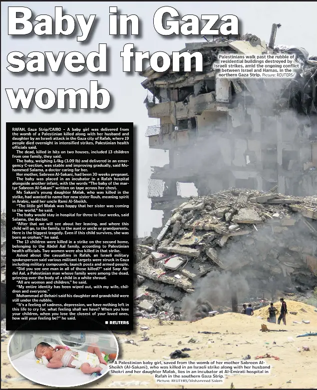 Baby in Gaza saved from womb - PressReader