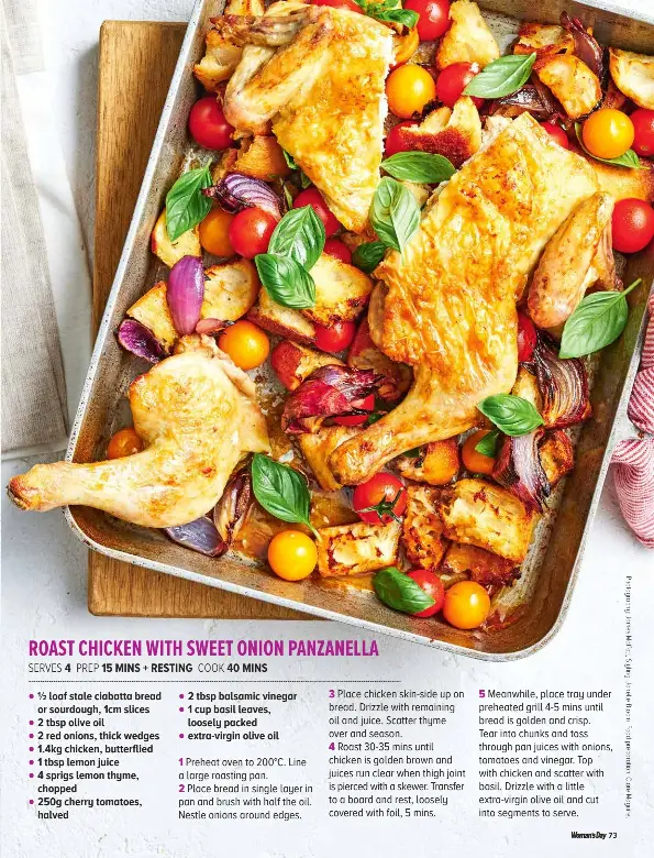 ROAST CHICKEN WITH SWEET ONION PANZANELLA - PressReader