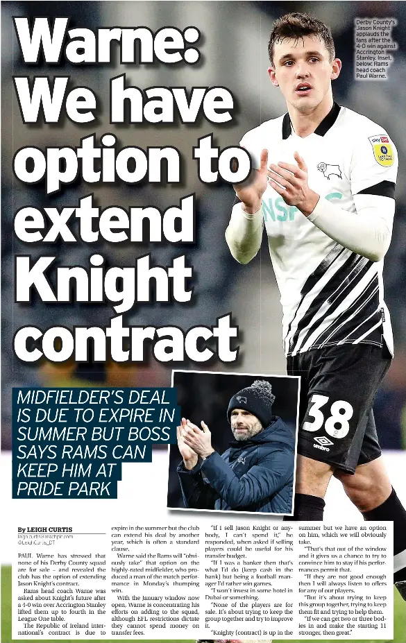 Warne: We have option to extend Knight contract - PressReader