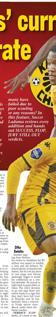 Kaizer Chiefs’ current transfer hit rate Ent - PressReader