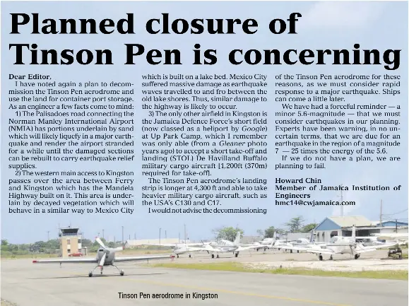 Planned closure of Tinson Pen is concerning - PressReader