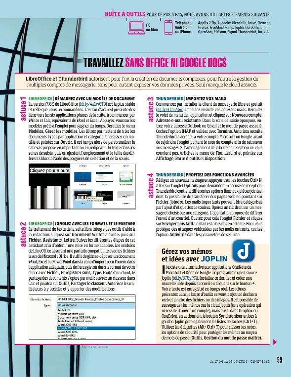 TRAVAILLEZ SANS OFFICE NI GOOGLE DOCS - PressReader