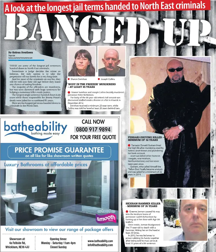 A look at the longest jail terms handed to North East criminals ...