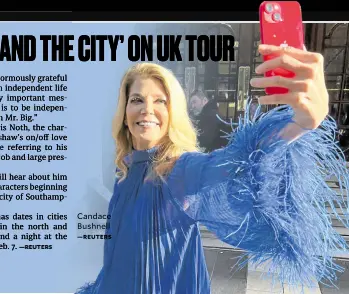 CANDACE BUSHNELL TELLS TRUE TALES OF ‘SEX AND THE CITY’ ON UK TOUR ...