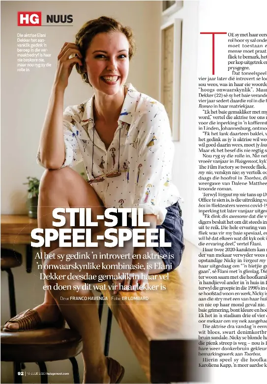Elani Dekker, die introverte aktrise - PressReader