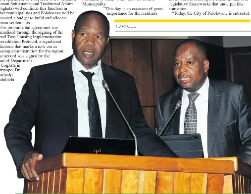 HISTORIC STEP FOR HOUSING - PressReader