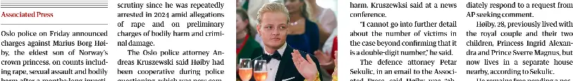 Son of Norway’s crown princess charged with rape, sexual assault and bodily harm - PressReader