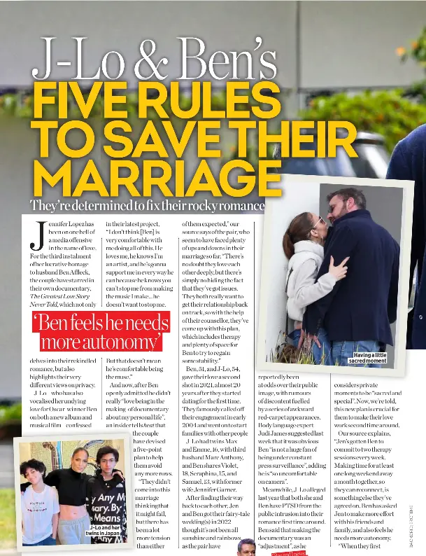 J-LO & Ben’s FIVE RULES TO SAVE THEIR MARRIAGE - PressReader