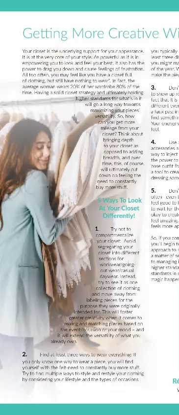Getting More Creative With Your Closet - PressReader