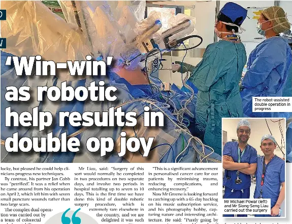 ‘Win-win’ as robotic help results in double op joy - PressReader