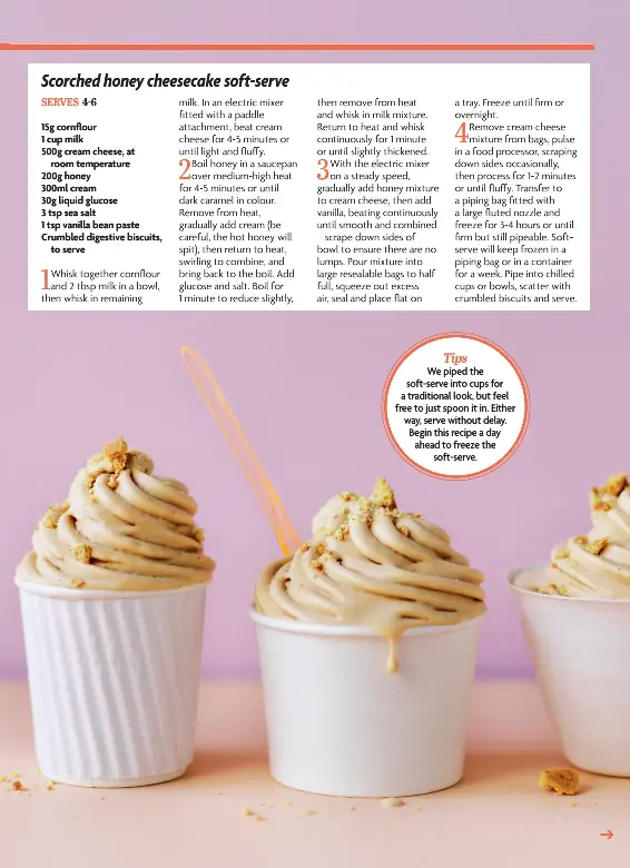 Scorched honey cheesecake soft-serve - PressReader