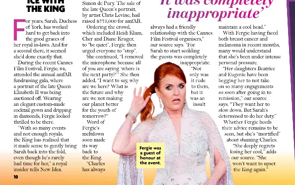 Duchess Duchess Sarah's Sarah’s ONSTAGE MELTDOWN! - PressReader