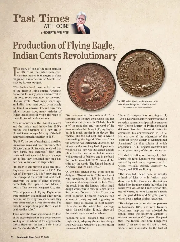 Production of Flying Eagle, Indian Cents Revolution­ary - PressReader