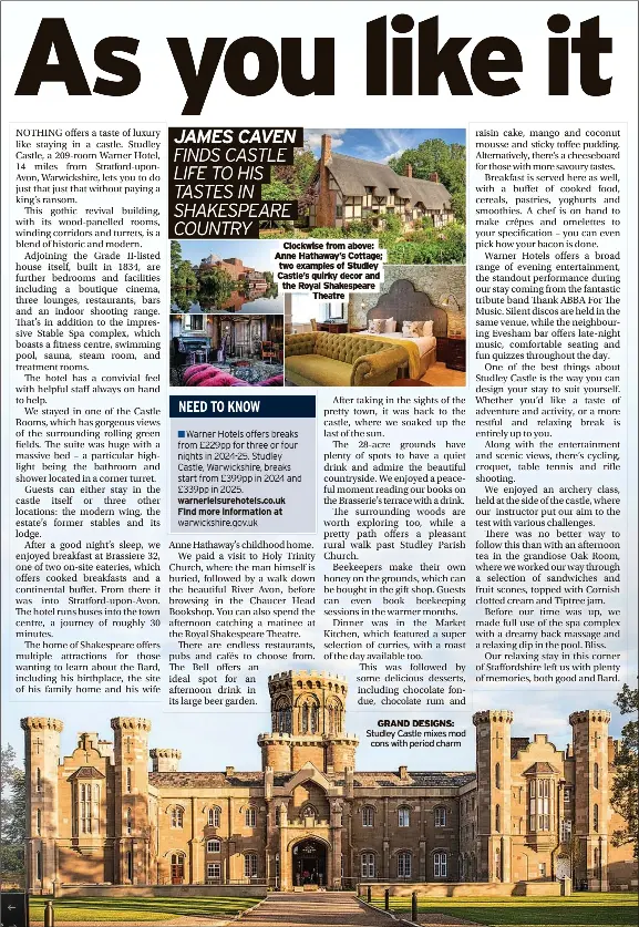 As you like it JAMES CAVEN FINDS CASTLE LIFE TO HIS TASTES IN ...