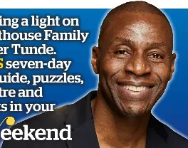 Shining a light on Lighthouse Family singer Tunde. PLUS seven-day TV ...