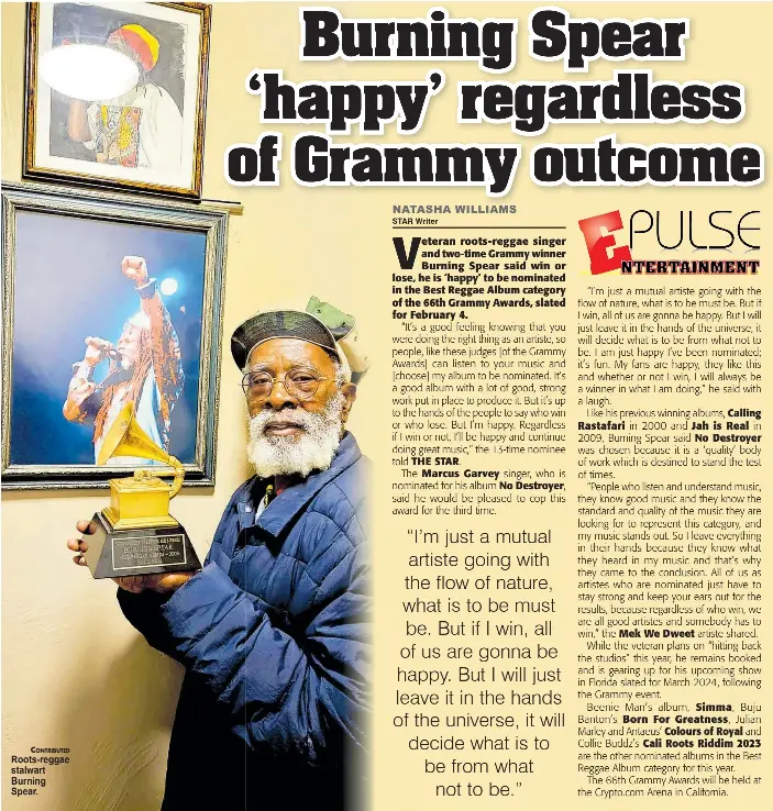 Burning Spear ‘happy’ regardless of Grammy outcome - PressReader