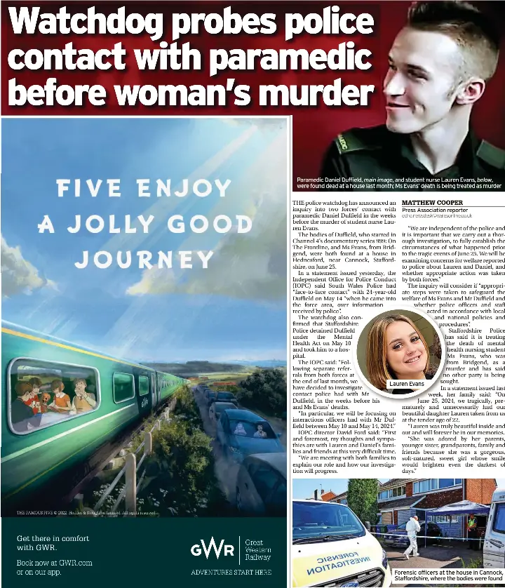 Watchdog probes police contact with paramedic before woman’s murder - PressReader