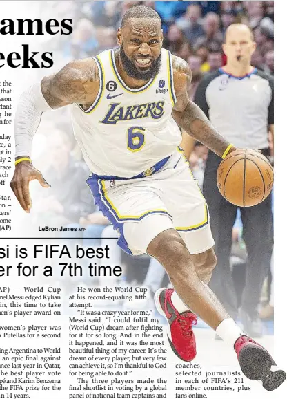 Lakers bracing for James missing multiple weeks - PressReader