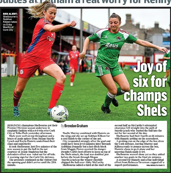 Joy of six for champs Shels - PressReader