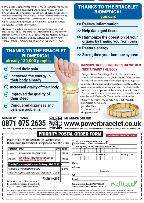 Thanks to a biomedical bracelet, Monica eased her pain and the fatigue in her life... - PressReader