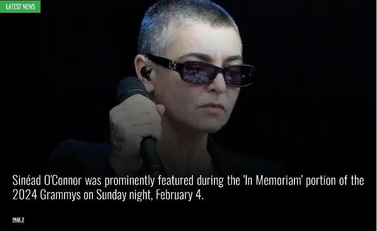 Sinéad O’Connor honored at Grammys - Annie Lennox performs “Nothing ...