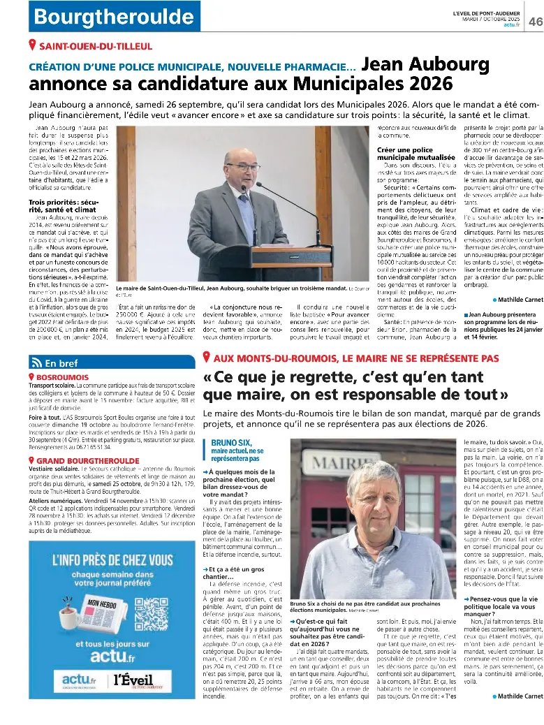 Jean Aubourg annonce sa candidatur­e aux Municipale­s 2026 - PressReader