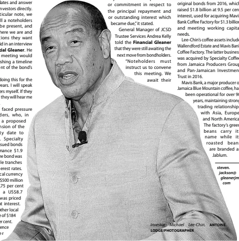 Lee-chin to meet with coffee bondholder­s - PressReader