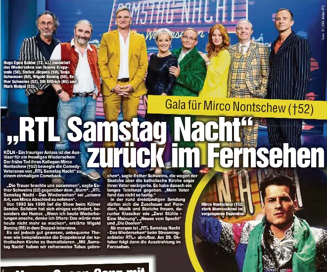 „RTL Samstag Nacht“zurück im Fernsehen - PressReader