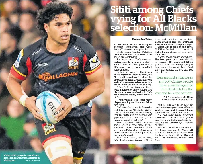 Sititi among Chiefs vying for All Blacks selection: McMillan - PressReader