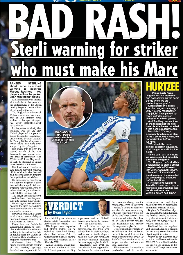 BAD RASH! Sterli warning for striker who must make his Marc - PressReader