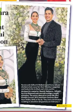 #SidKiara keep it classy at Mumbai reception - PressReader