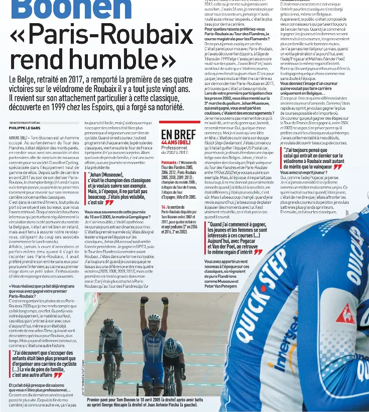 Boonen «Paris-Roubaix rend humble» - PressReader