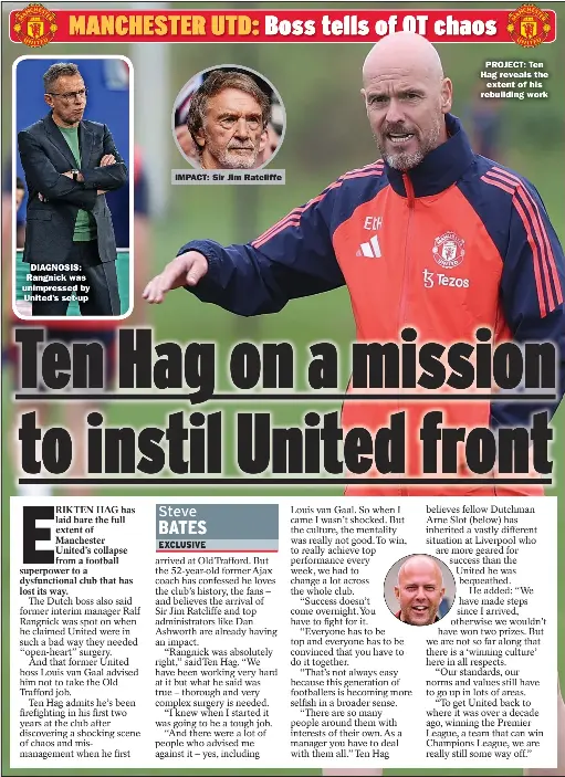 Ten Hag on a mission to instil United front - PressReader
