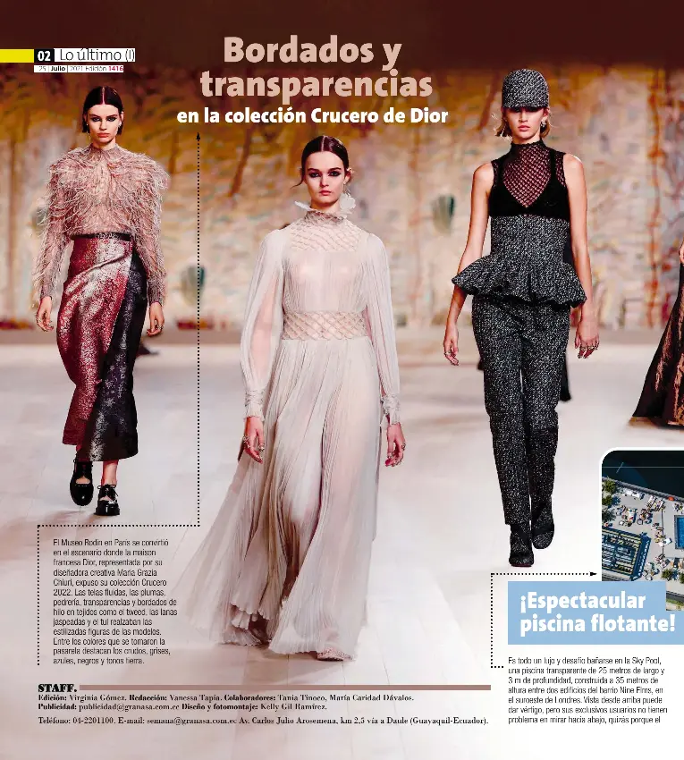 Bordados y transparen­cias en la colección Crucero de Dior - PressReader