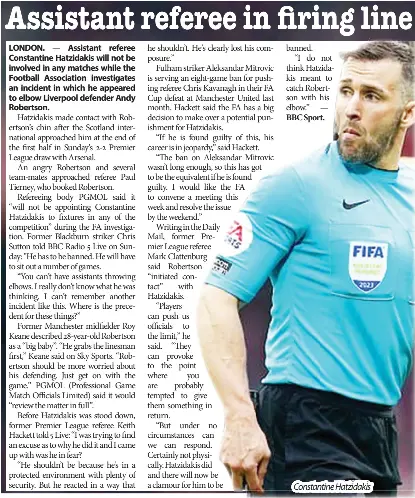 Assistant referee in firing line - PressReader