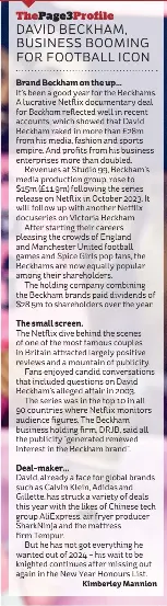 DAVID BECKHAM, BUSINESS BOOMING FOR FOOTBALL ICON - PressReader